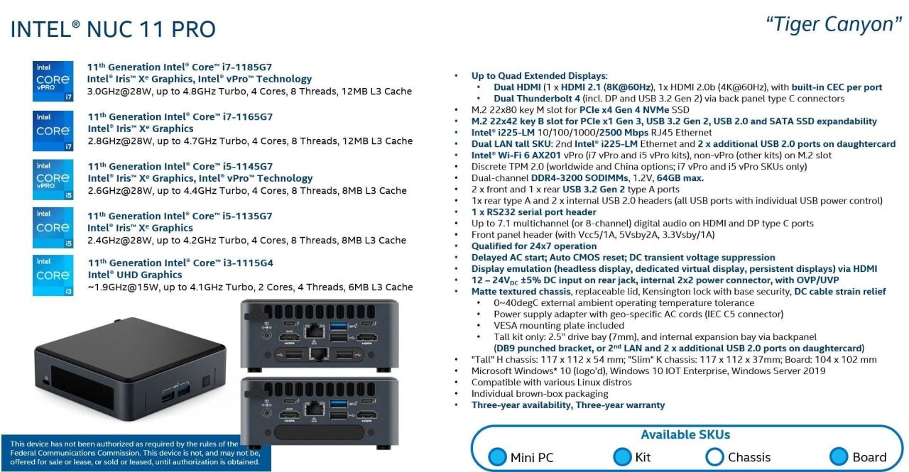 Intel NUC 11 Pro shows off with Tiger Lake CPU and new Xe GPU