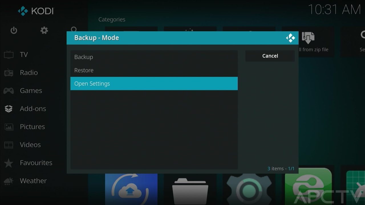 KODI Backup, how to save and restore our addons and settings