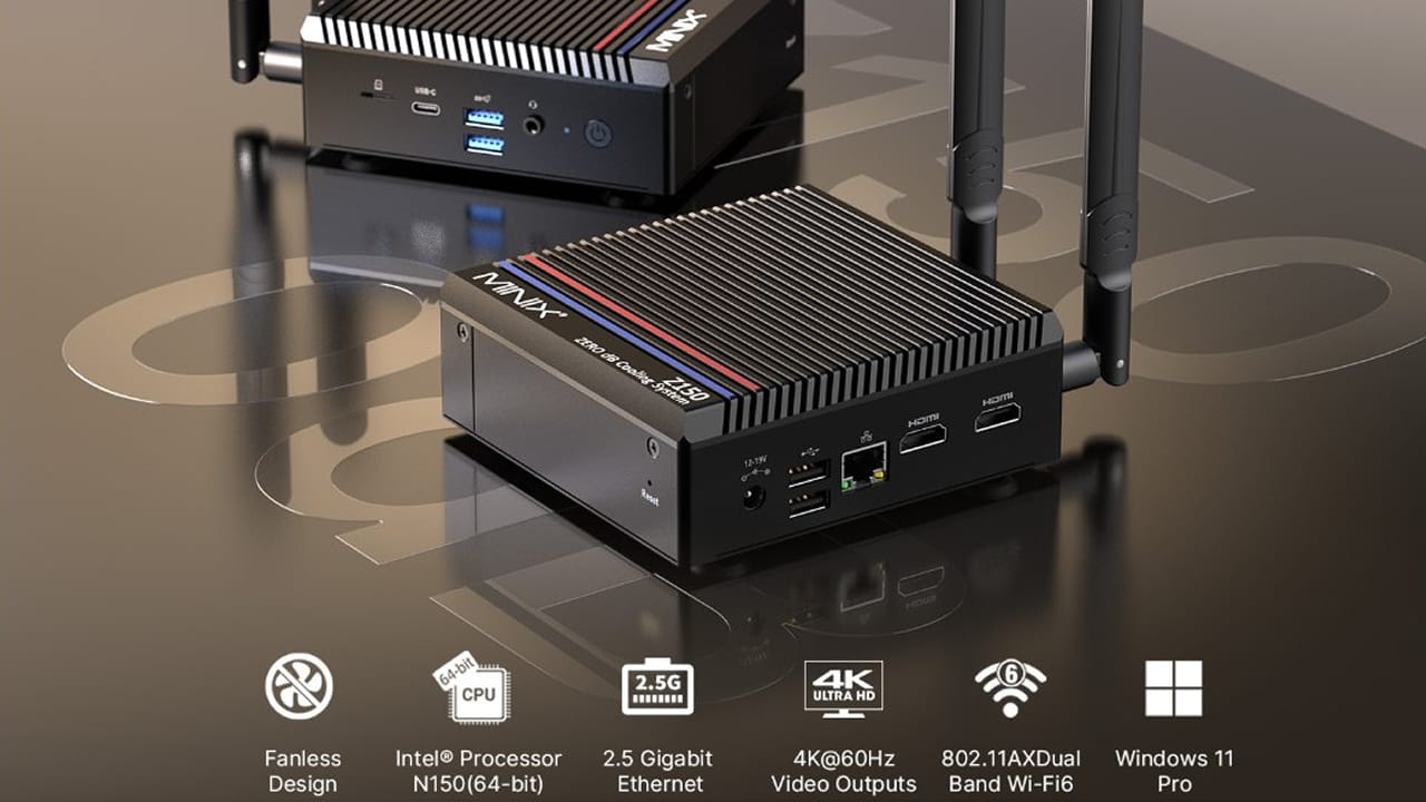 MINIX Z150-0dB, new fanless mini PC with Intel N150